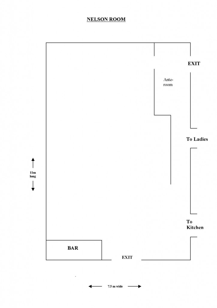 Nelson Room floor plan - Ealing Venues